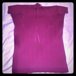 CHANEL | Tops | Chanel Knit Top Burgundy Authentic | Poshmark